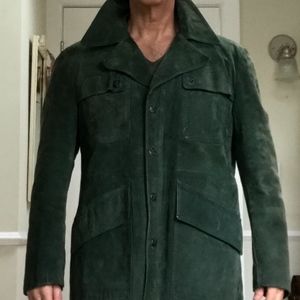 Jackets & Coats | Mens 10 Green Suede Overcoat | Poshmark